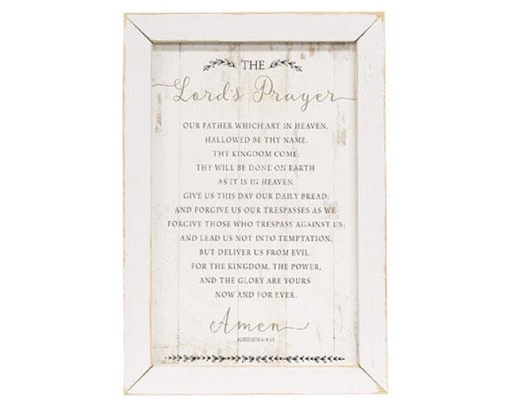 White distressed 'The Lord's Prayer' wall sign – JaBella Designs