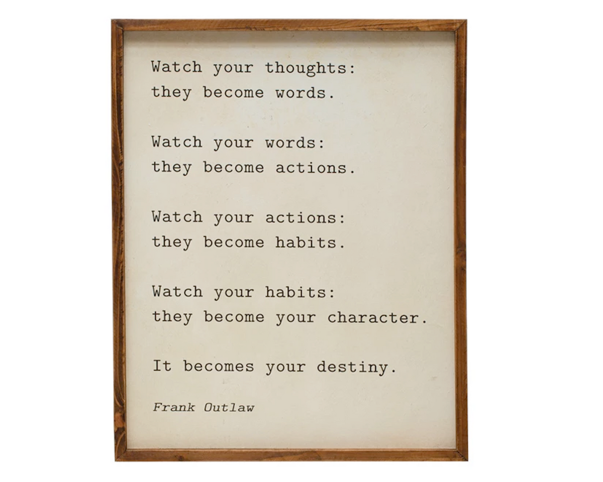 Inspirational 'Watch Your Thoughts' wall sign – JaBella Designs