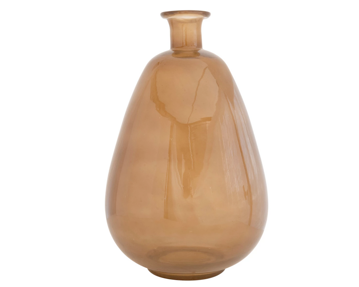 Modern farmhouse round brown glass vase – JaBella Designs